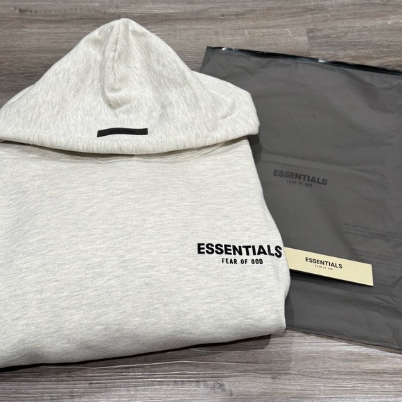 Essentials | Tops | Essentials Fear Of God Light Oatmeal Pullover Logo ...